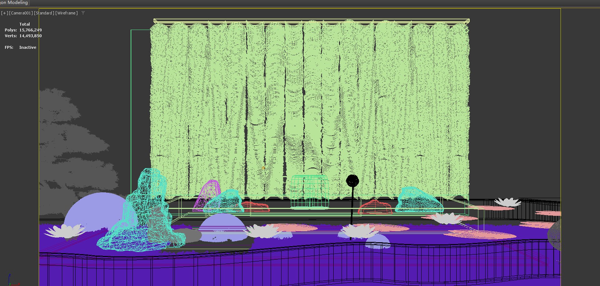 3D New Chinese style tile wall water feature sketch model - TurboSquid ...