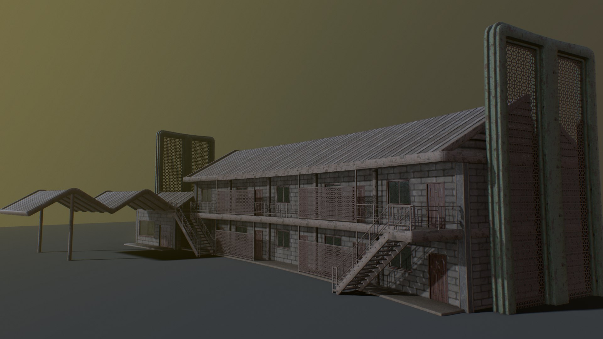3D model motel pbr exterior - TurboSquid 1539406