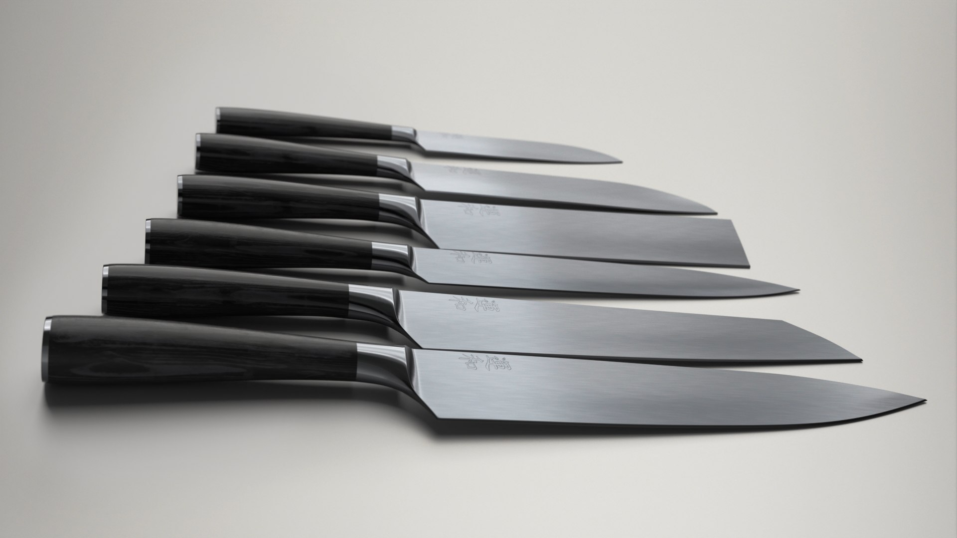 3D Japanese Knives Magnet Set Model - TurboSquid 2255878