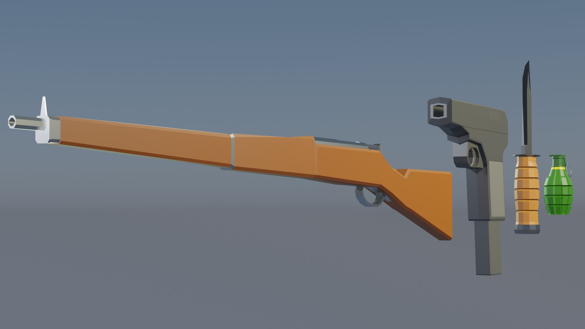 3D World War Low Poly Gun Pack Model - TurboSquid 2005805