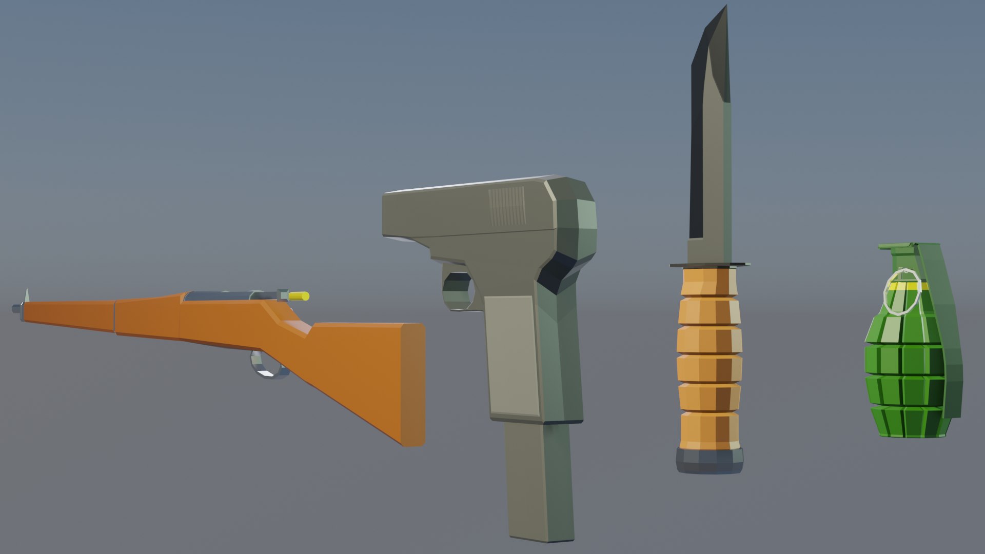 3D World War Low Poly Gun Pack Model - TurboSquid 2005805
