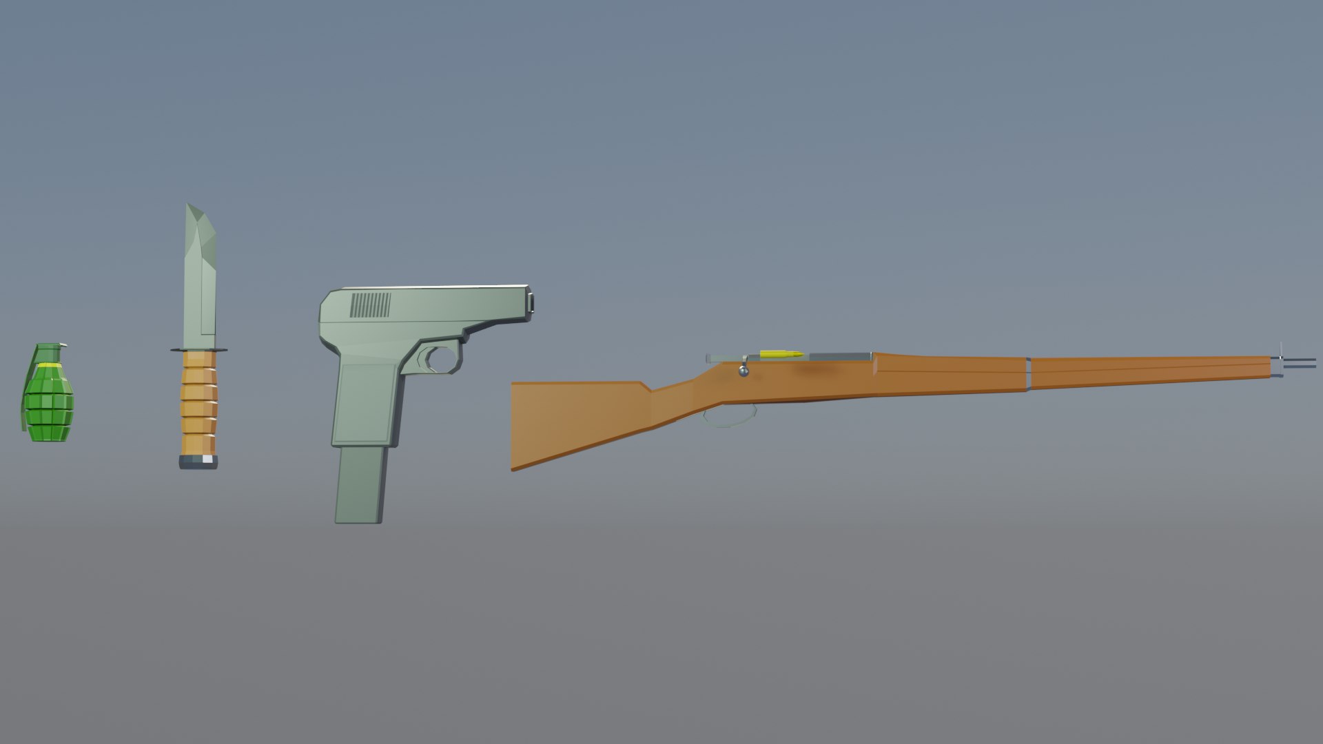 3D World War Low Poly Gun Pack Model - TurboSquid 2005805