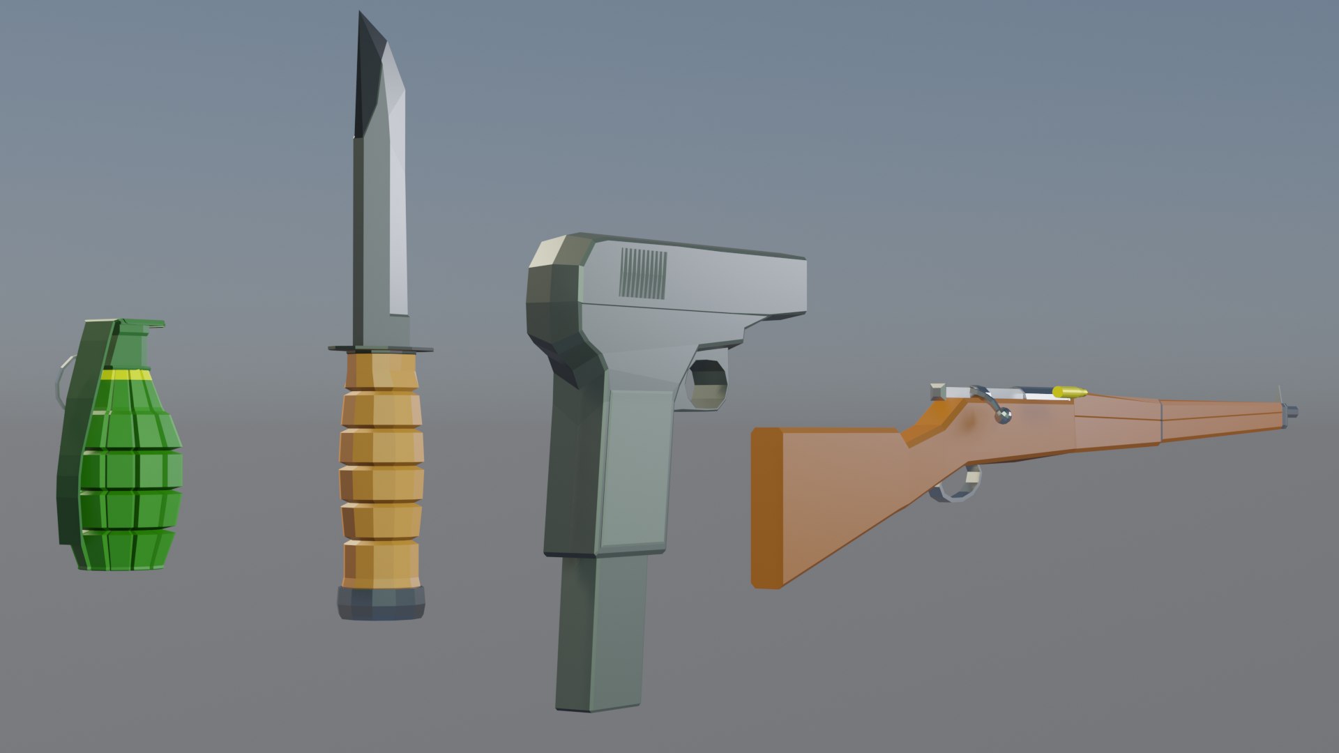 3D World War Low Poly Gun Pack Model - TurboSquid 2005805