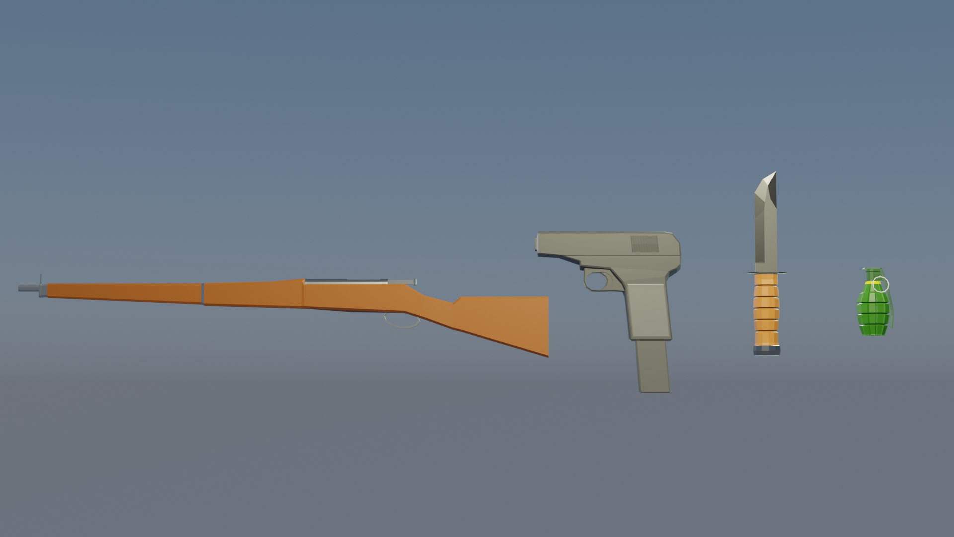 3D World War Low Poly Gun Pack Model - TurboSquid 2005805