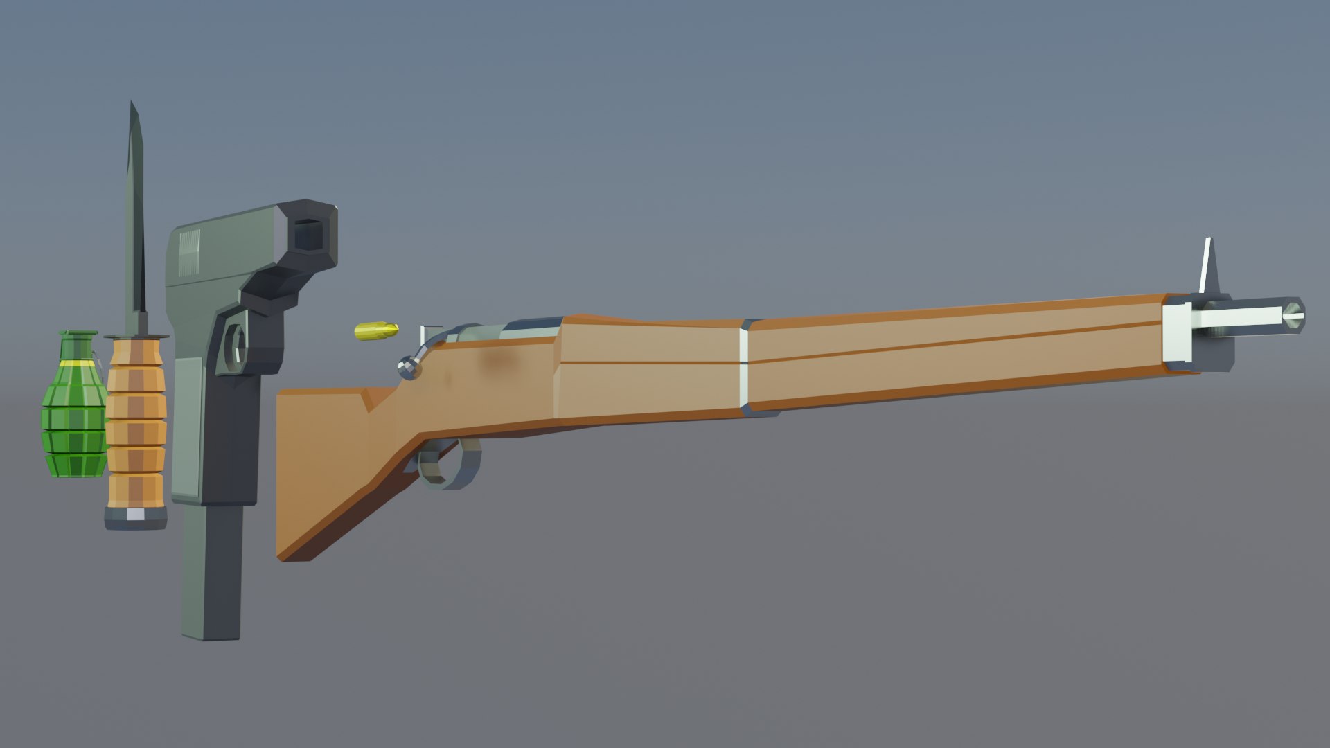 3D World War Low Poly Gun Pack Model - TurboSquid 2005805