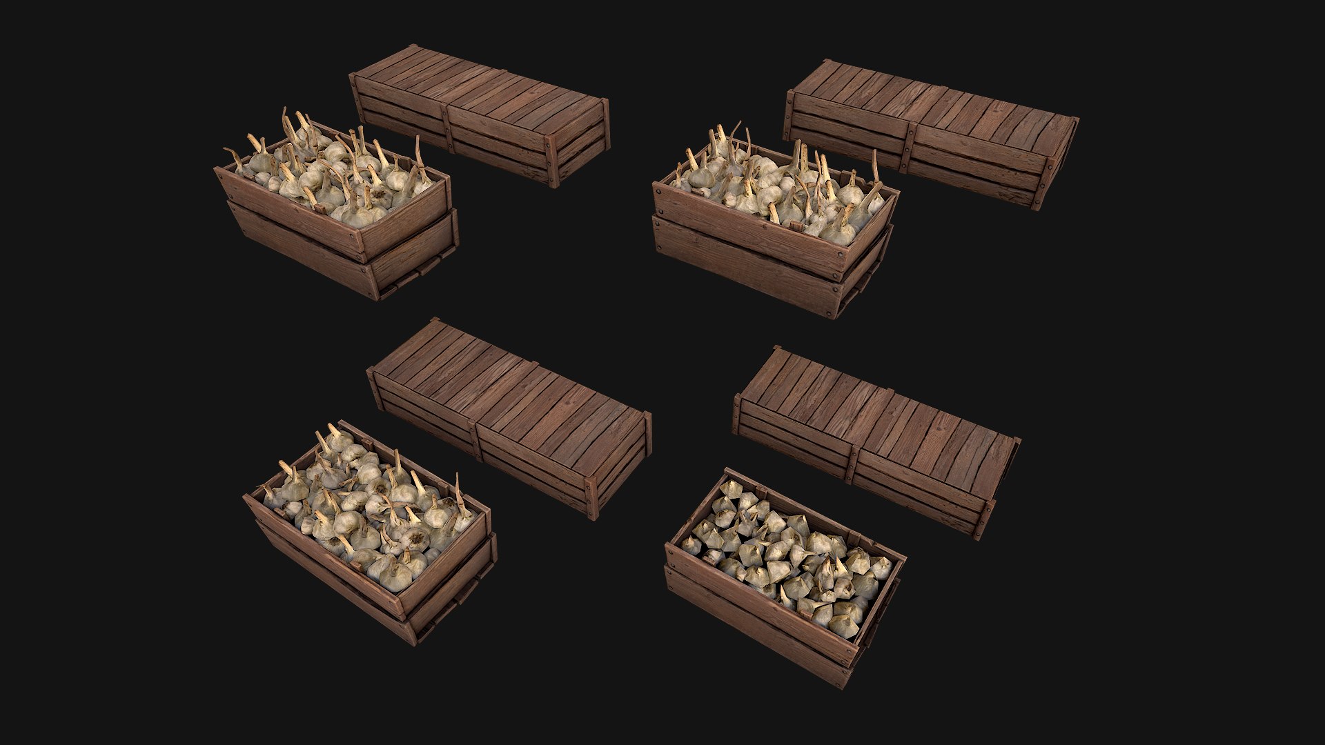 Garlic Box Crate Stand 3D - TurboSquid 1916715