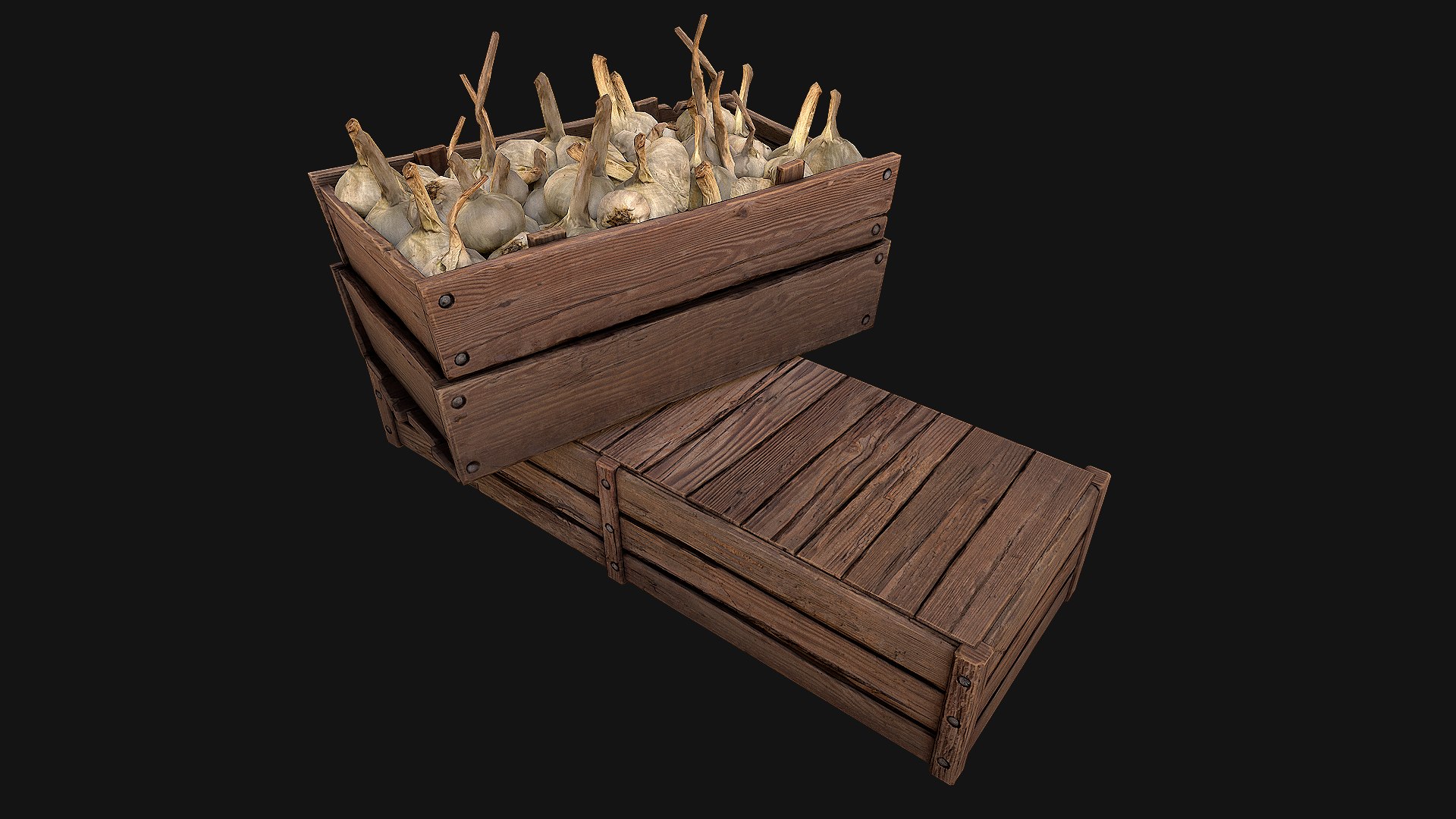Garlic Box Crate Stand 3D - TurboSquid 1916715
