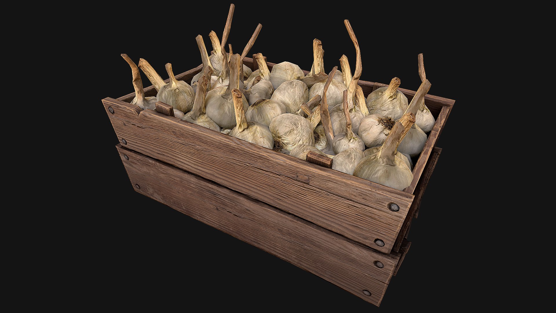 Garlic Box Crate Stand 3D - TurboSquid 1916715
