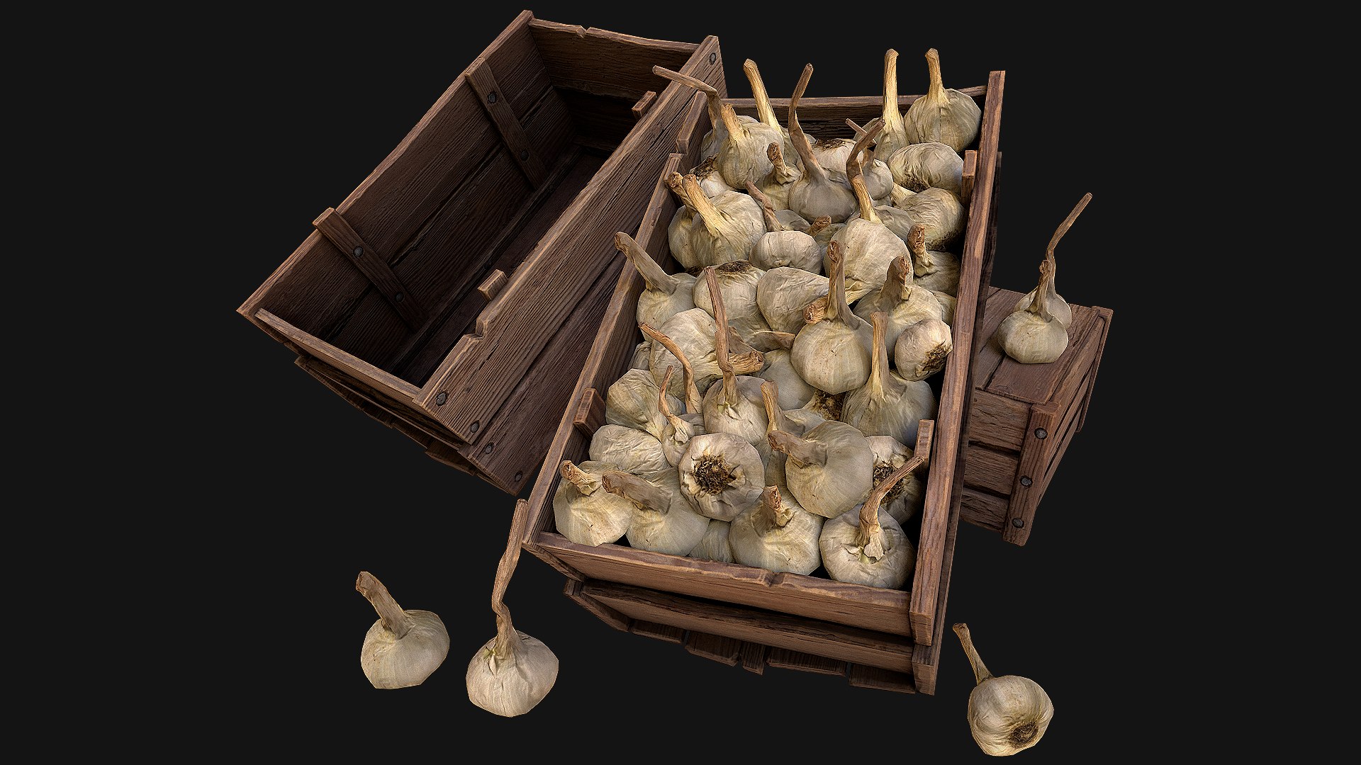 Garlic Box Crate Stand 3D - TurboSquid 1916715