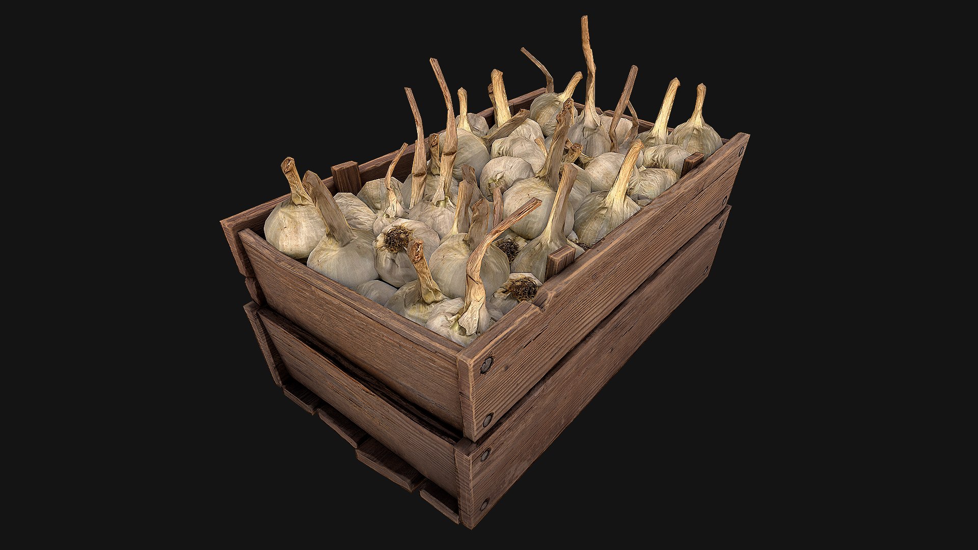 Garlic Box Crate Stand 3D - TurboSquid 1916715