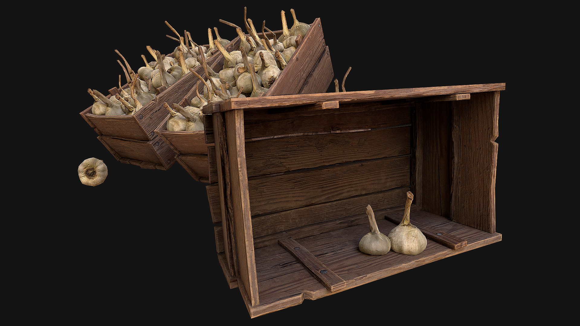 Garlic Box Crate Stand 3D - TurboSquid 1916715