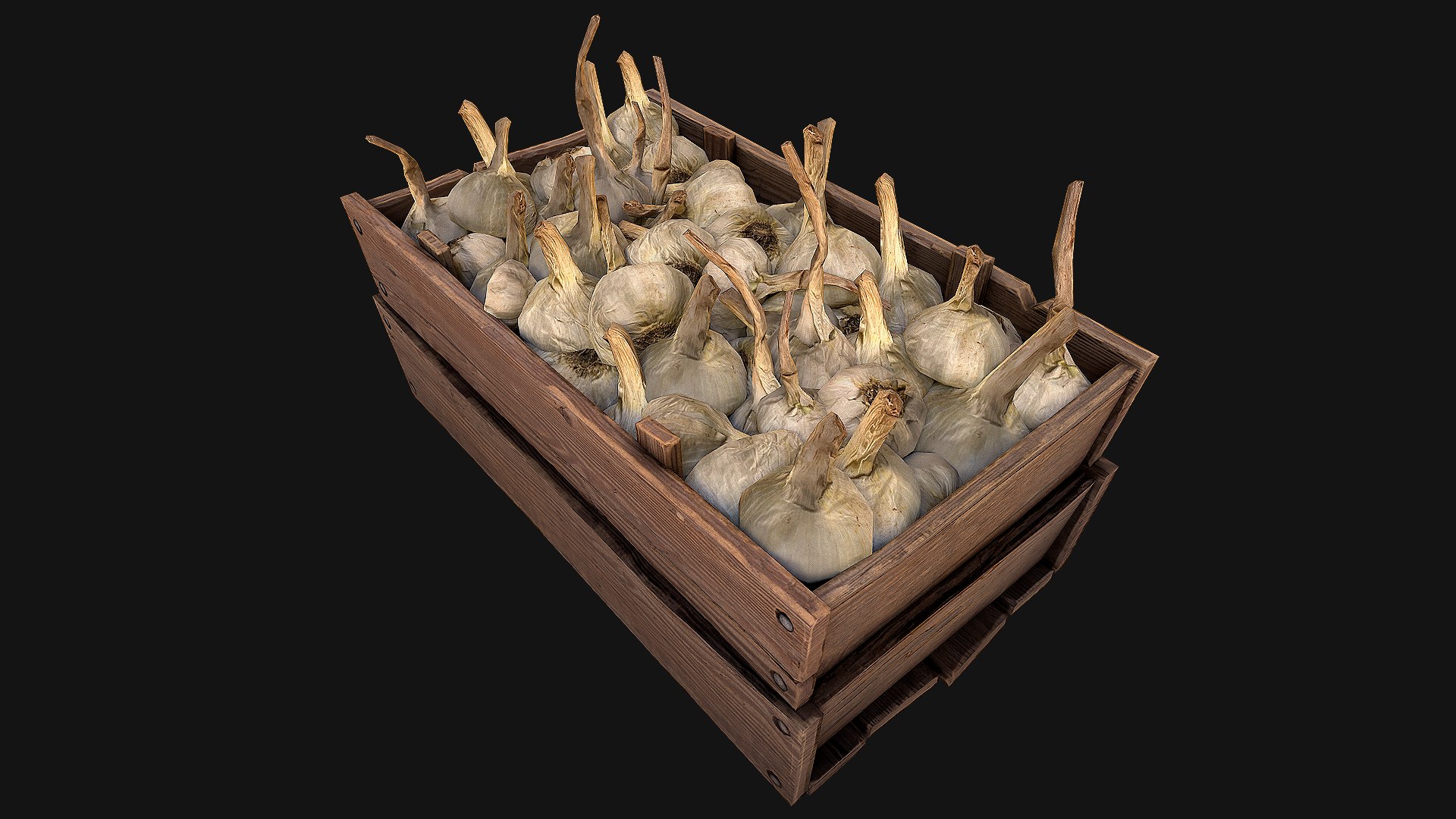Garlic Box Crate Stand 3D - TurboSquid 1916715