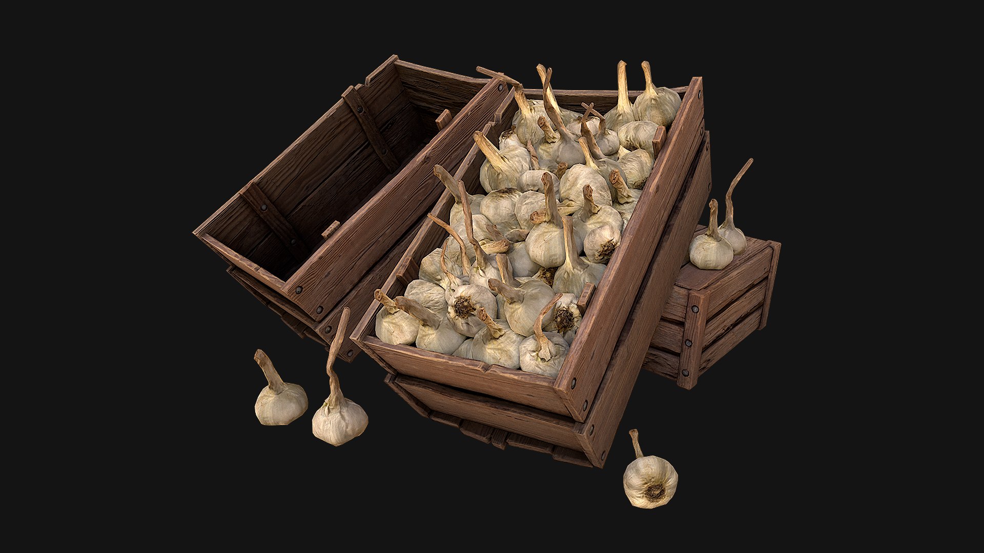 Garlic Box Crate Stand 3D - TurboSquid 1916715
