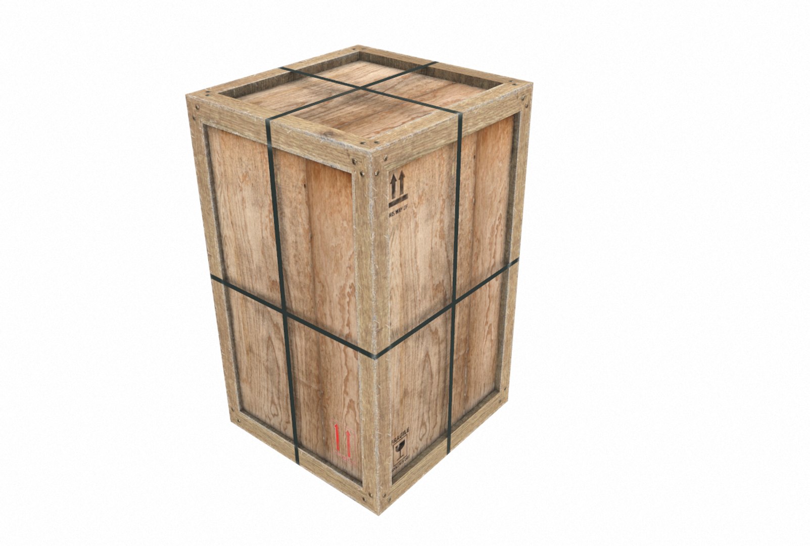 3D Old Wooden Cargo Crate - TurboSquid 1408173