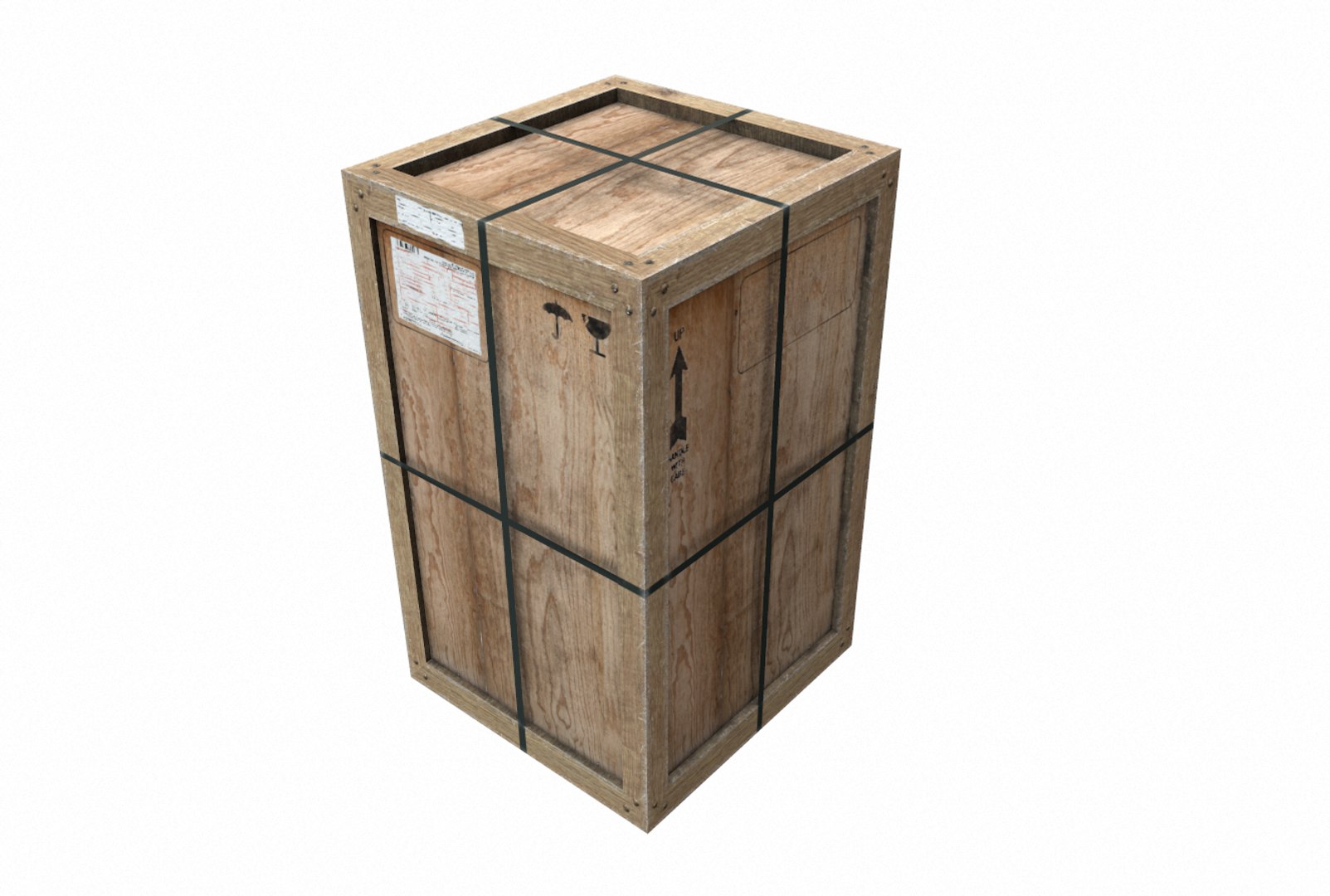 3D Old Wooden Cargo Crate - TurboSquid 1408173
