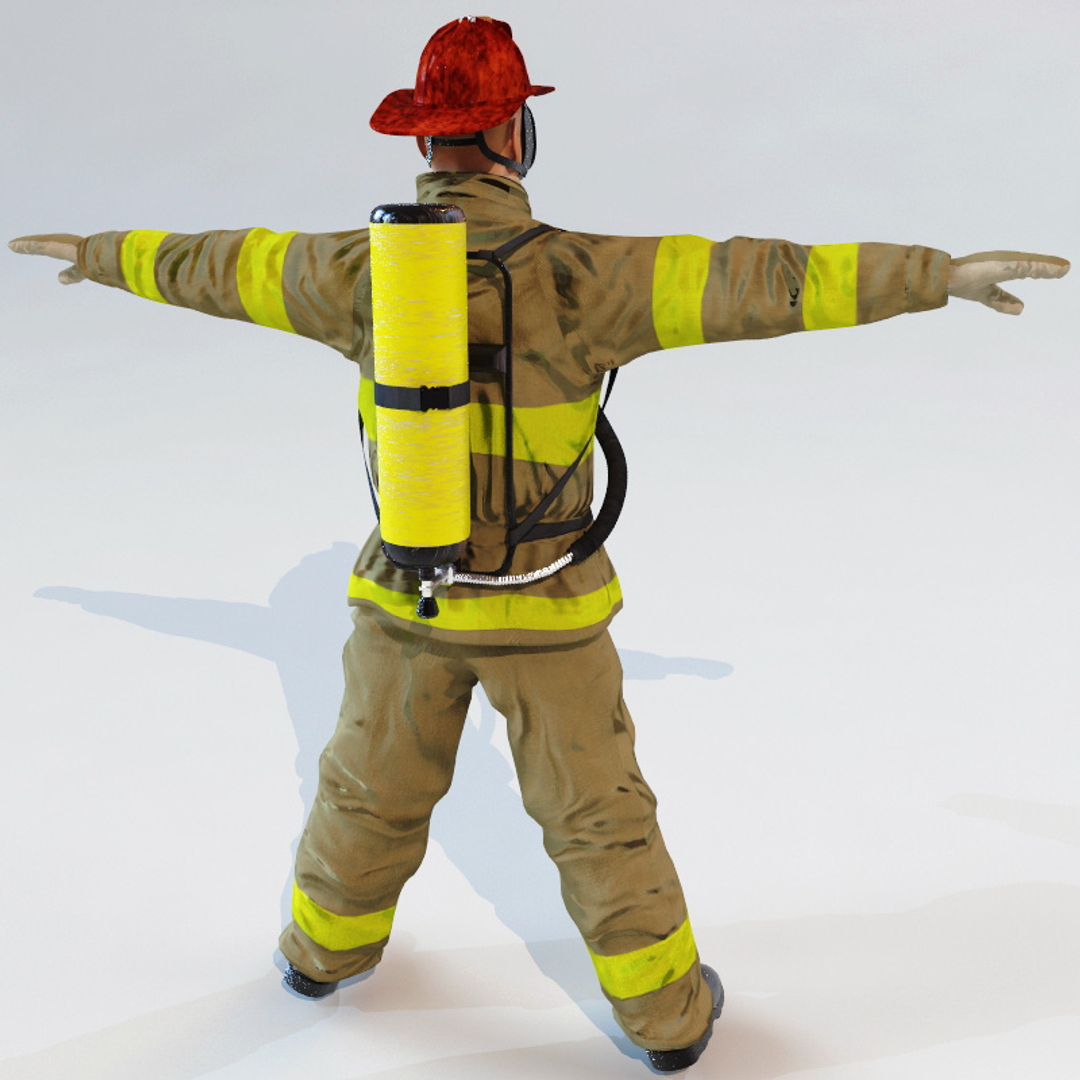 c4d fireman modelled