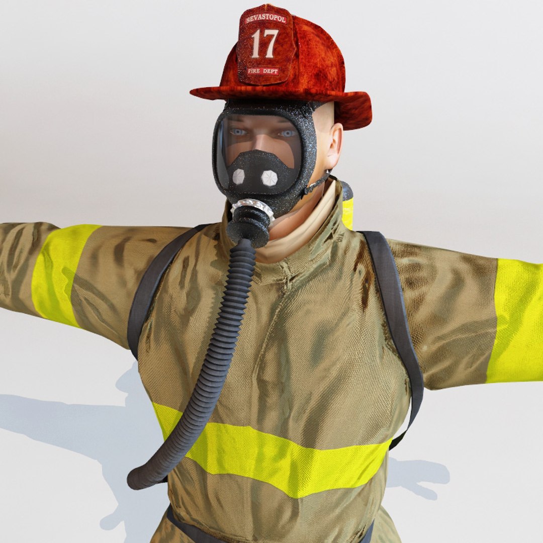 C4d Fireman Modelled