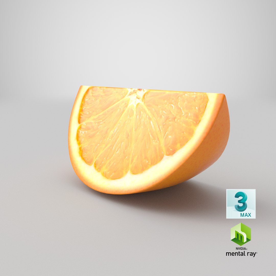 3D realistic orange slice - TurboSquid 1204925