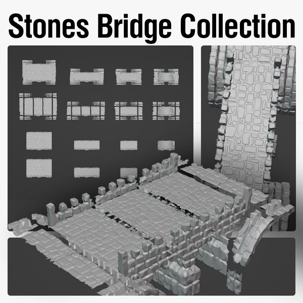 3D Stone medieval bridge collection - TurboSquid 1995423
