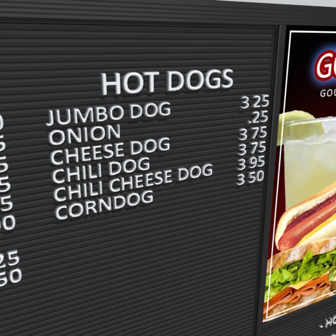 3d Menu Board