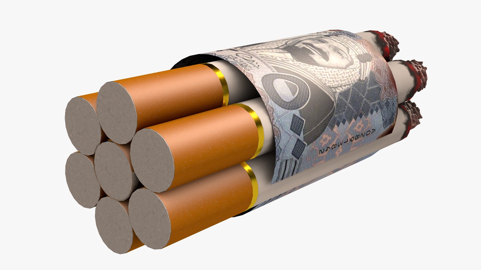 3D Model Cigarette Smoke Money - TurboSquid 1847106