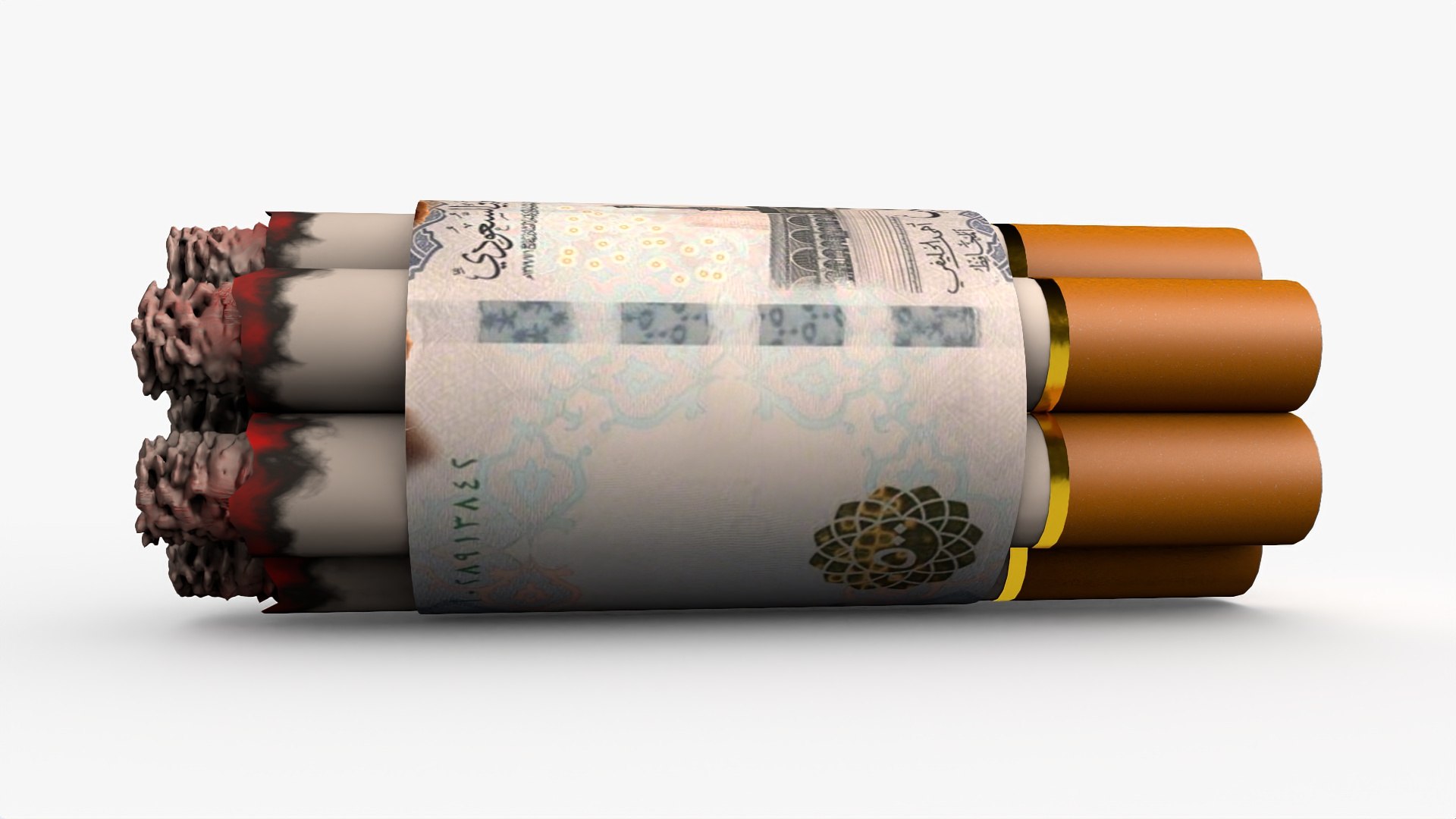 3D Model Cigarette Smoke Money - TurboSquid 1847106