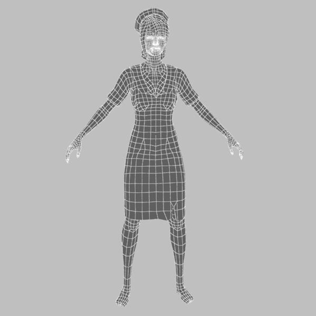 3d Zombie 04 Rigged Female Model