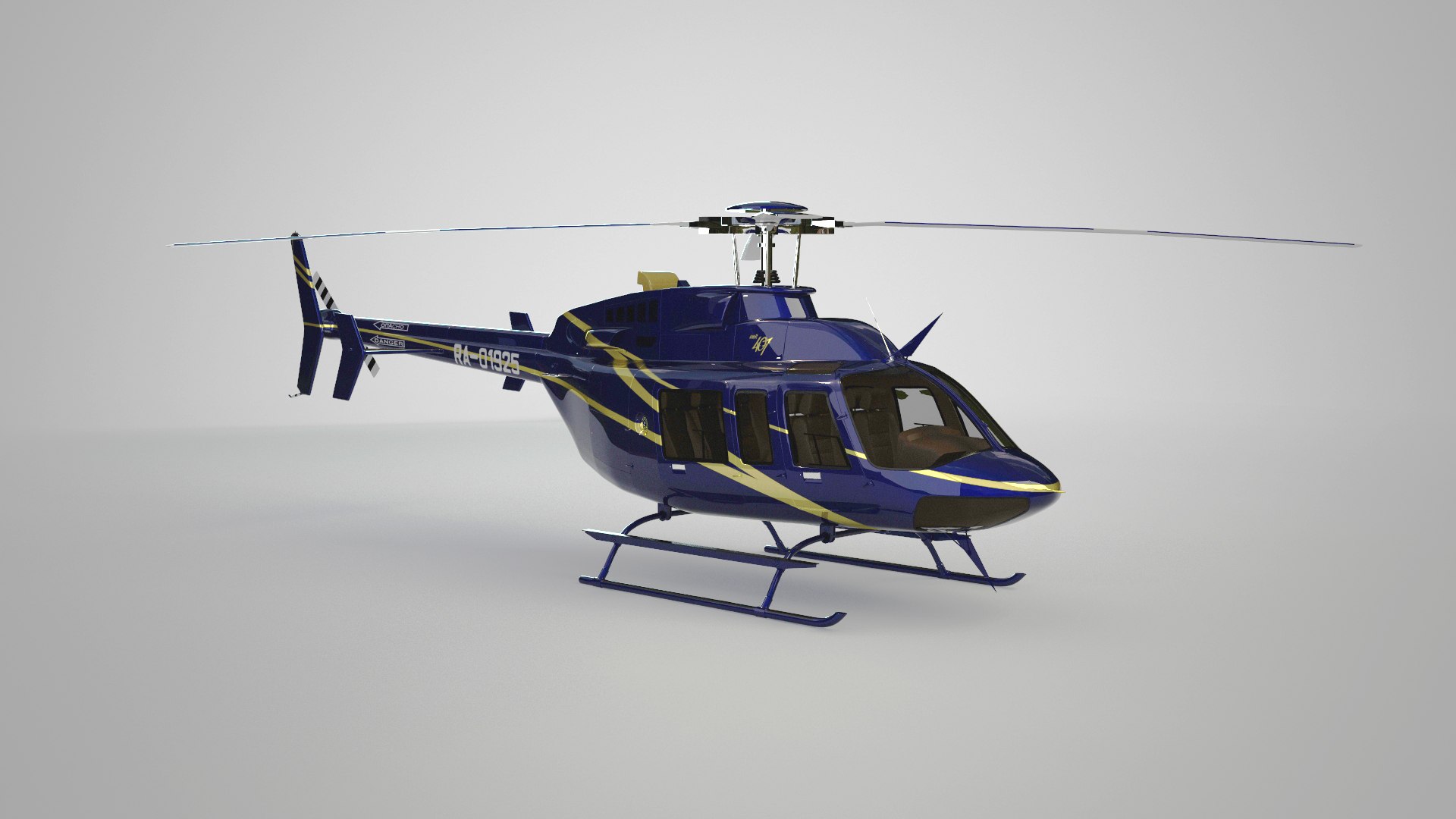 Bell 407 Helicopter 3d Model
