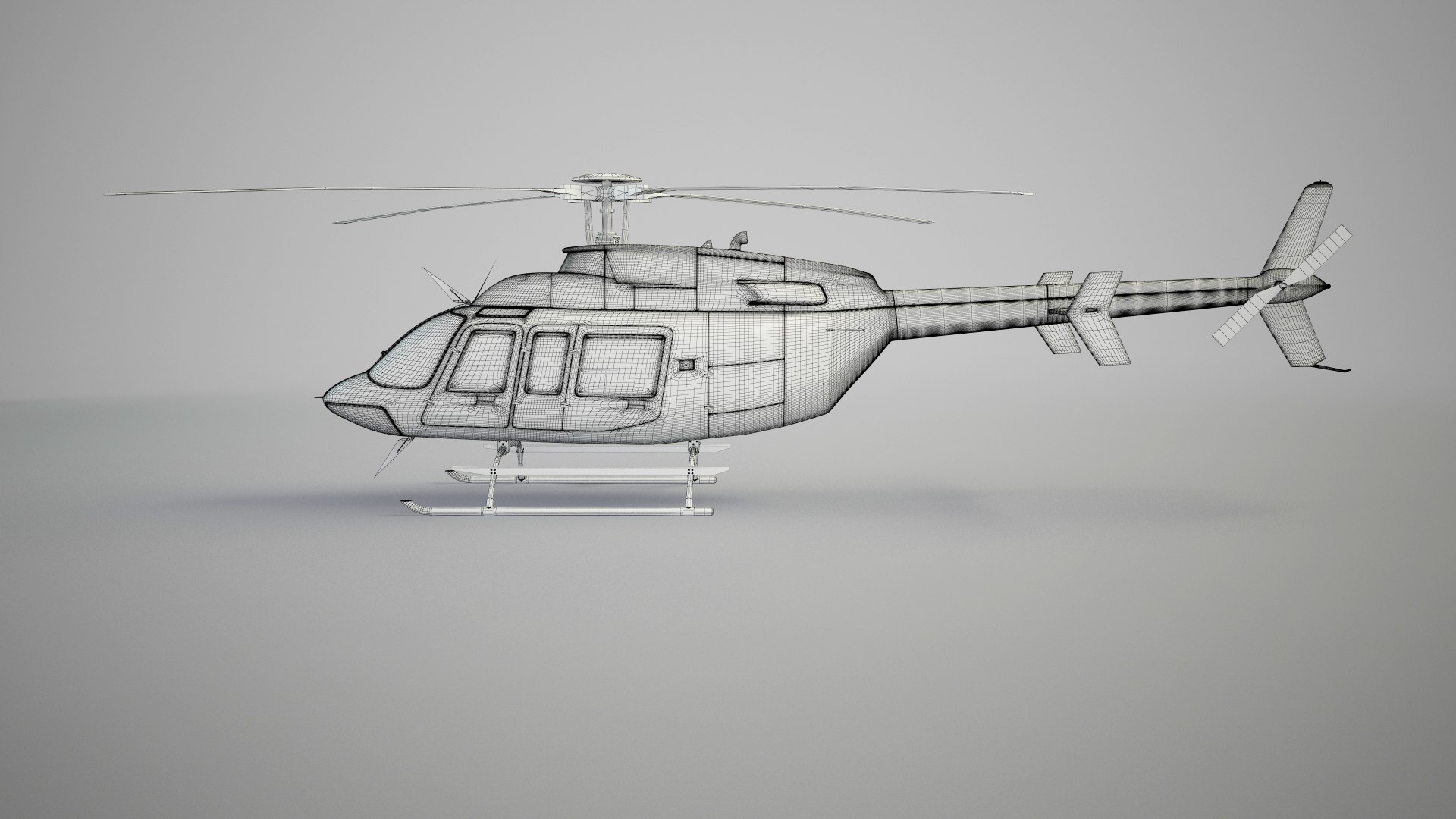 Bell 407 Helicopter 3d Model