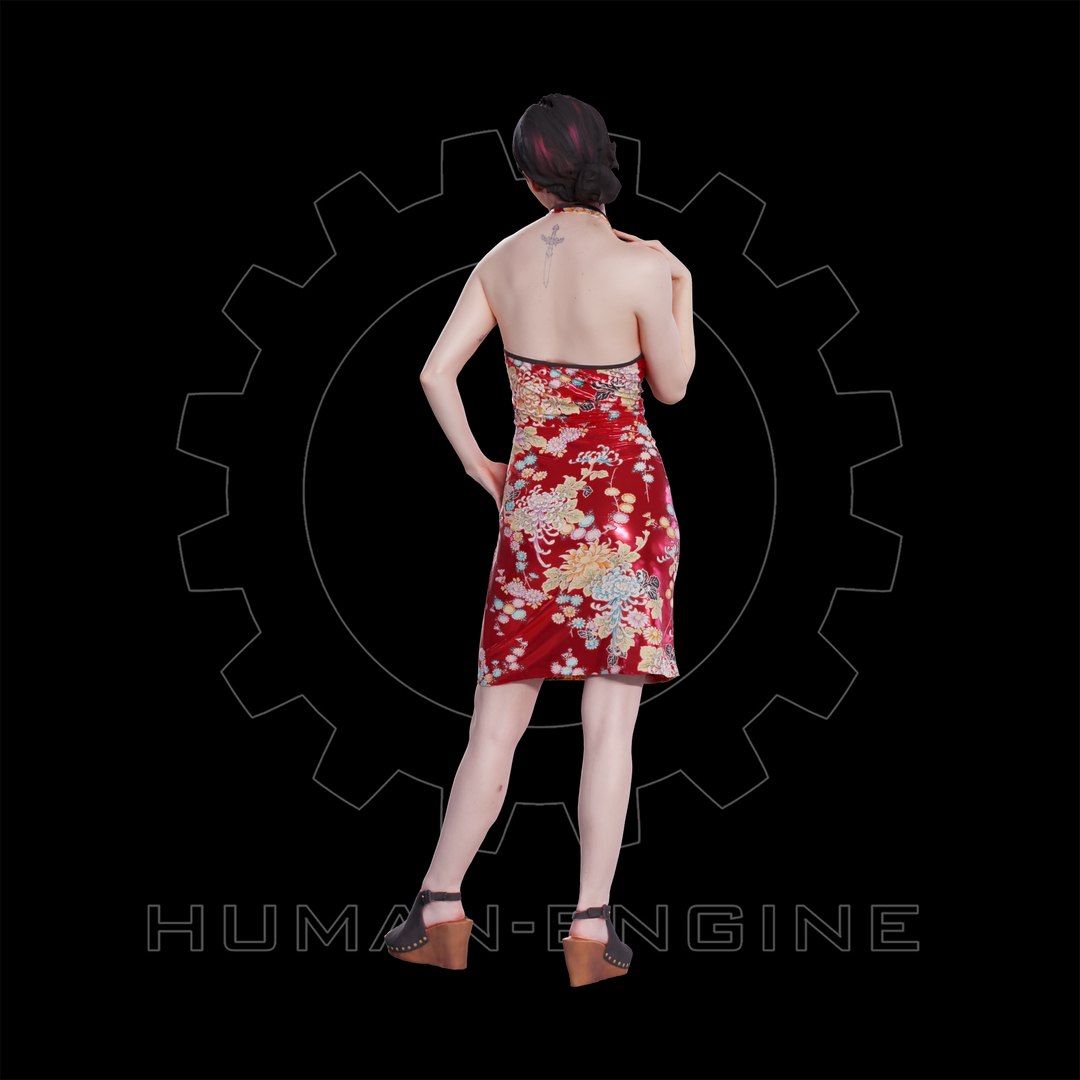 Female Scan - Amy In Chinese Style Dress 138 3D Model - TurboSquid 2139841