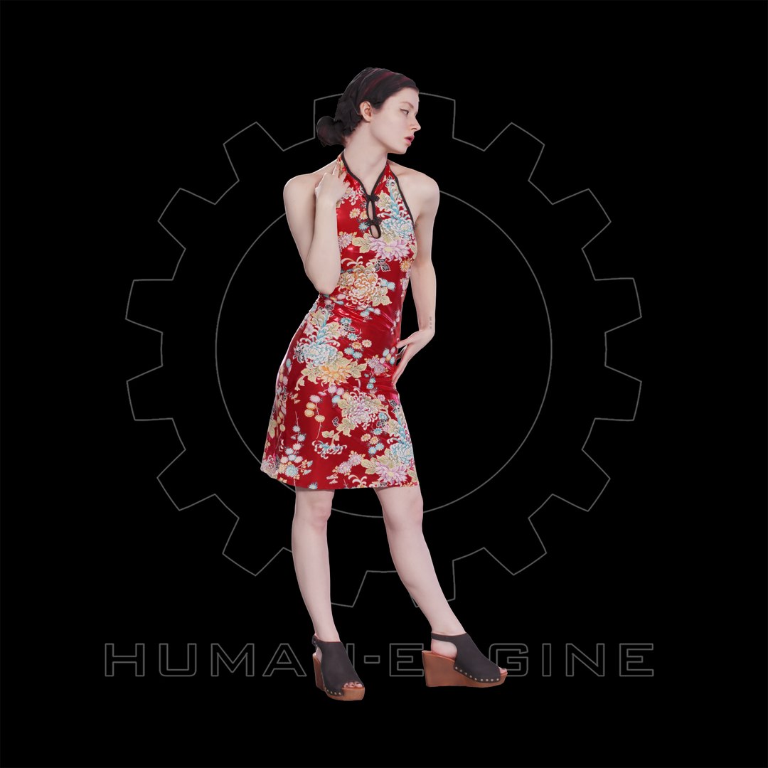 Female Scan - Amy In Chinese Style Dress 138 3D Model - TurboSquid 2139841