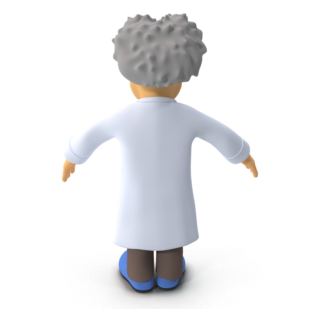 3d Model Cartoon Scientist
