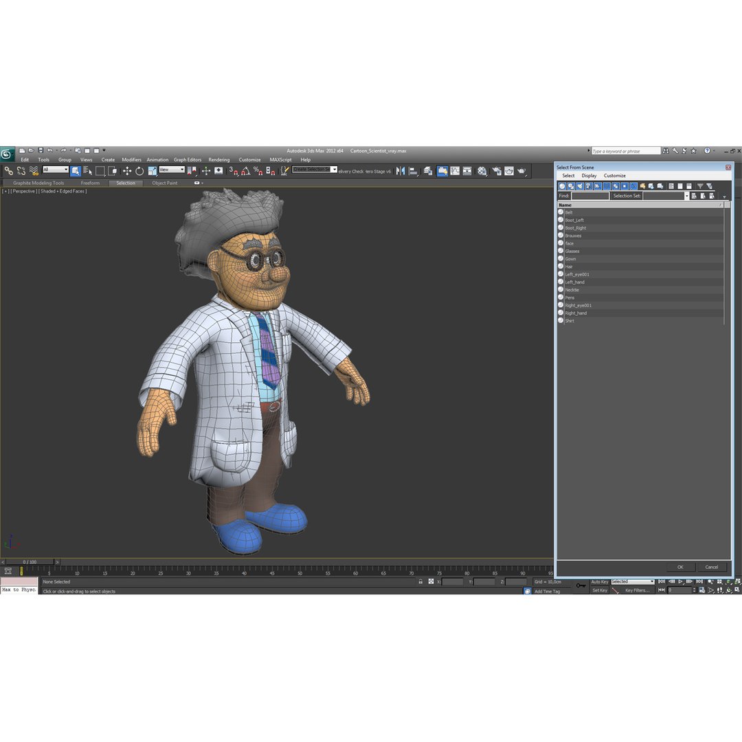 3d model cartoon scientist