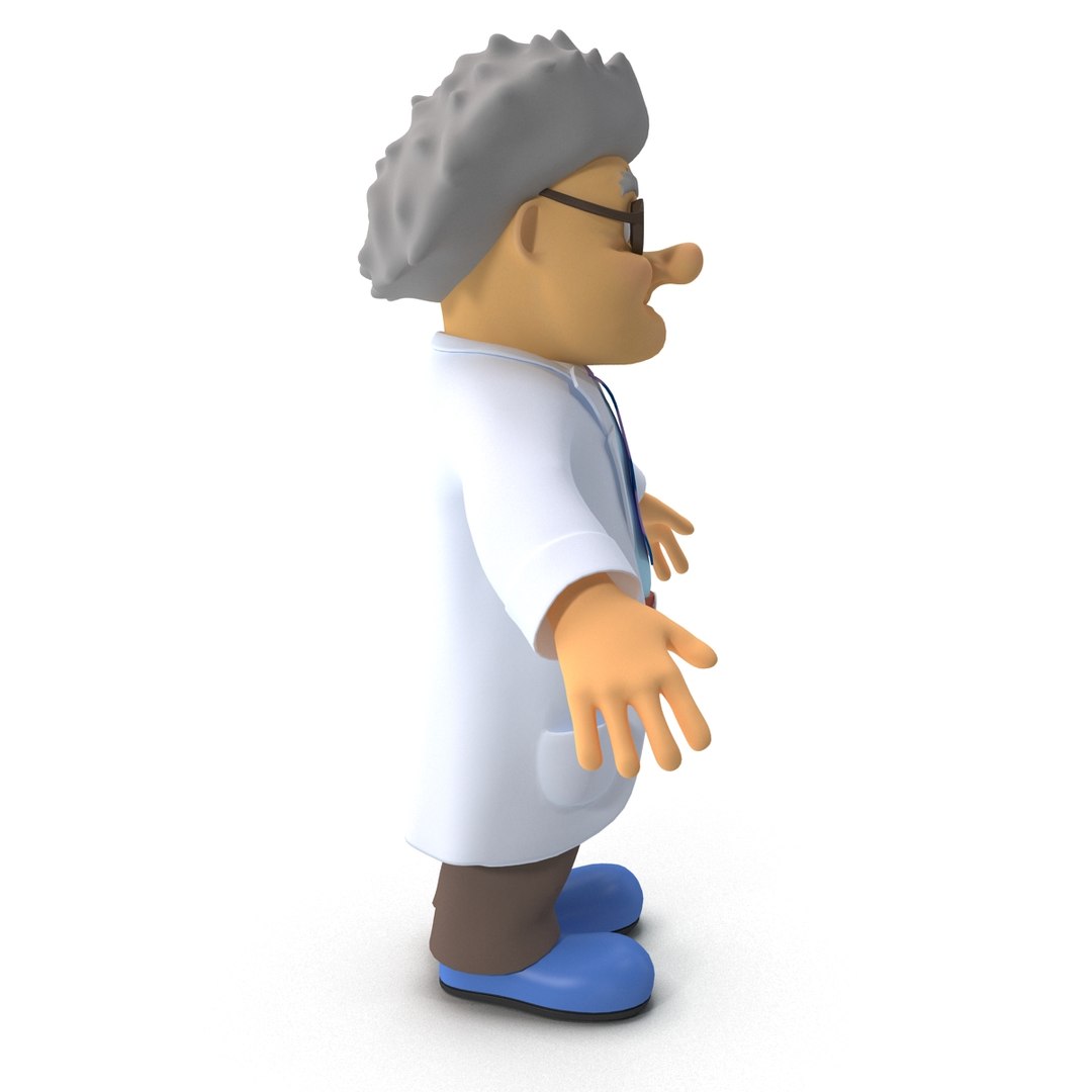 3d Model Cartoon Scientist