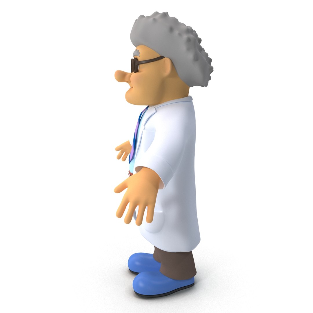 3d Model Cartoon Scientist