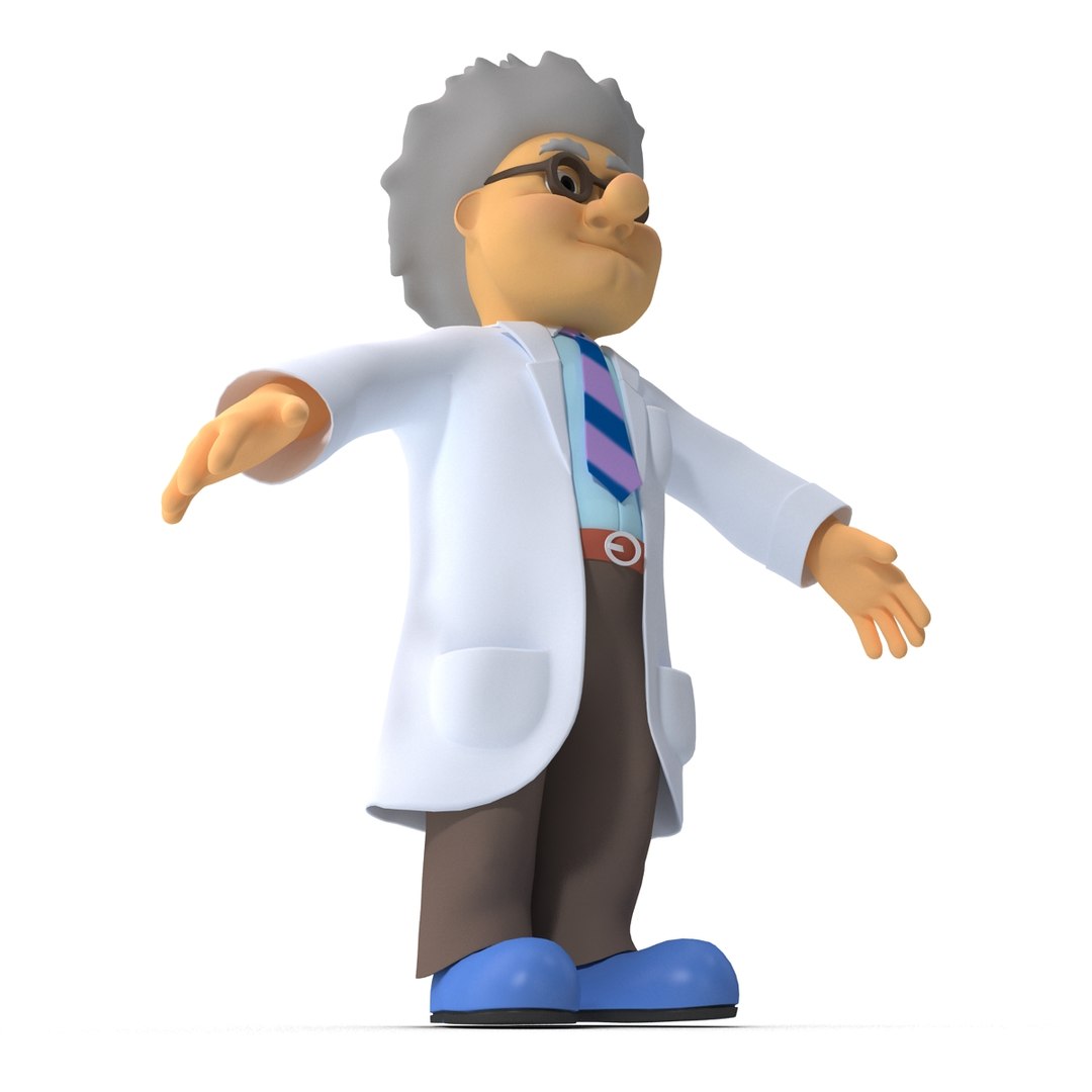 3d Model Cartoon Scientist