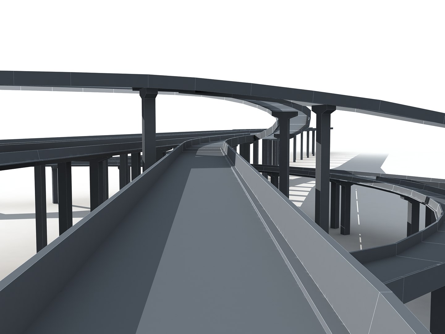 Viaduct highway 3D - TurboSquid 1514323