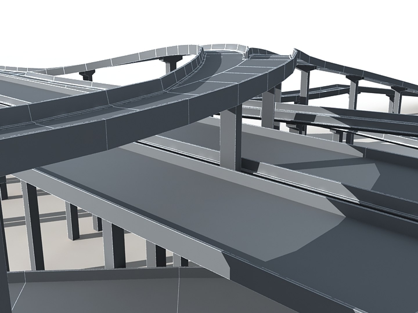 Viaduct highway 3D - TurboSquid 1514323