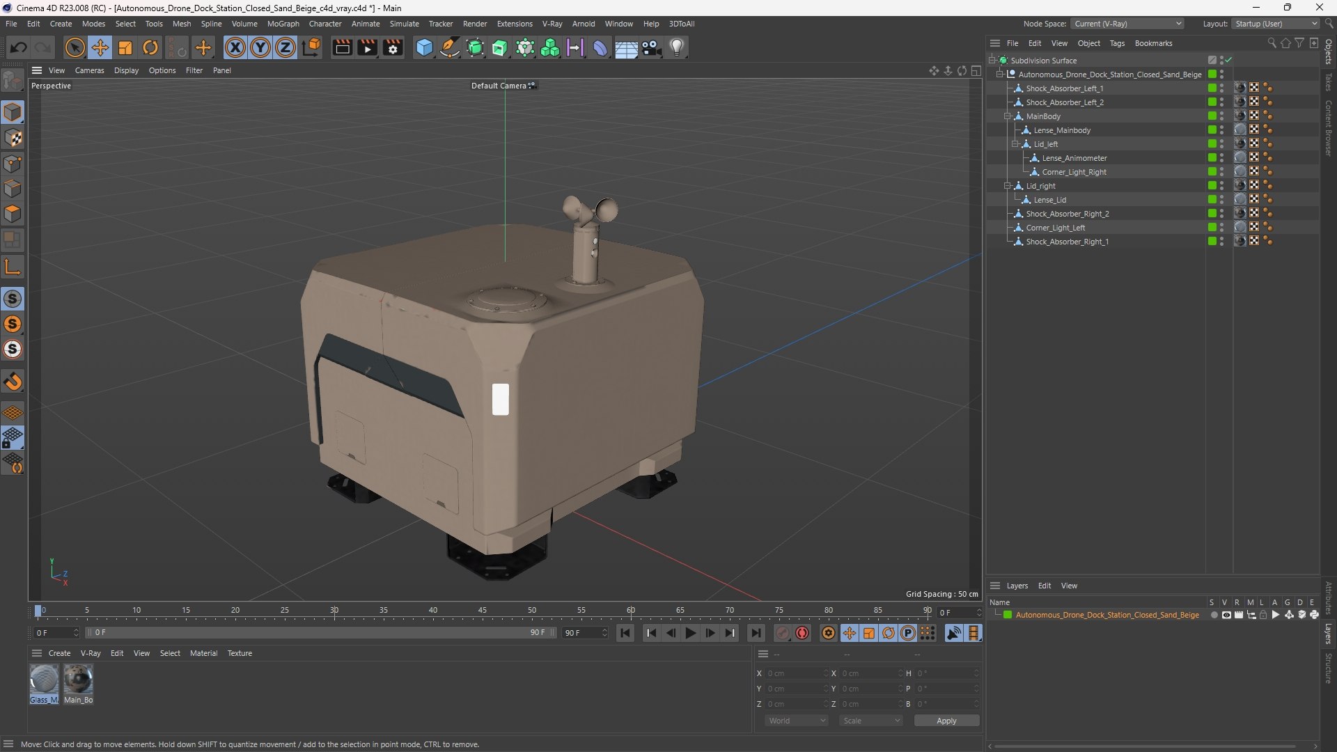 3D Autonomous Drone Dock Station Closed Sand Beige Model - TurboSquid ...