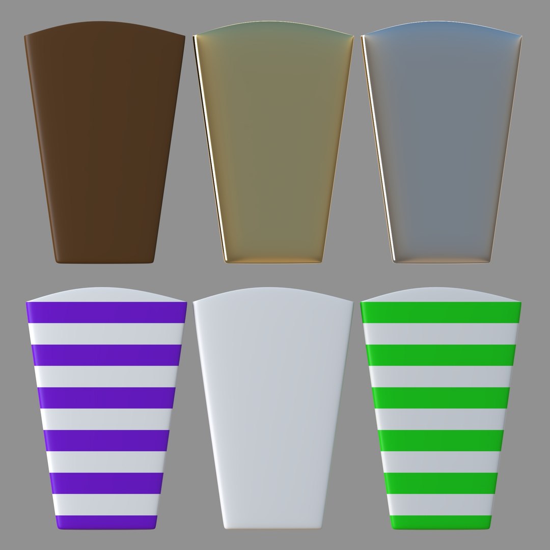 Square Box Popcorn Collection Of 6 3D Model - TurboSquid 2377291