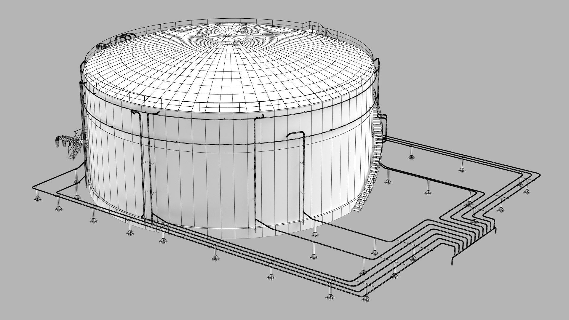 Refinery Tank Model - TurboSquid 1490607