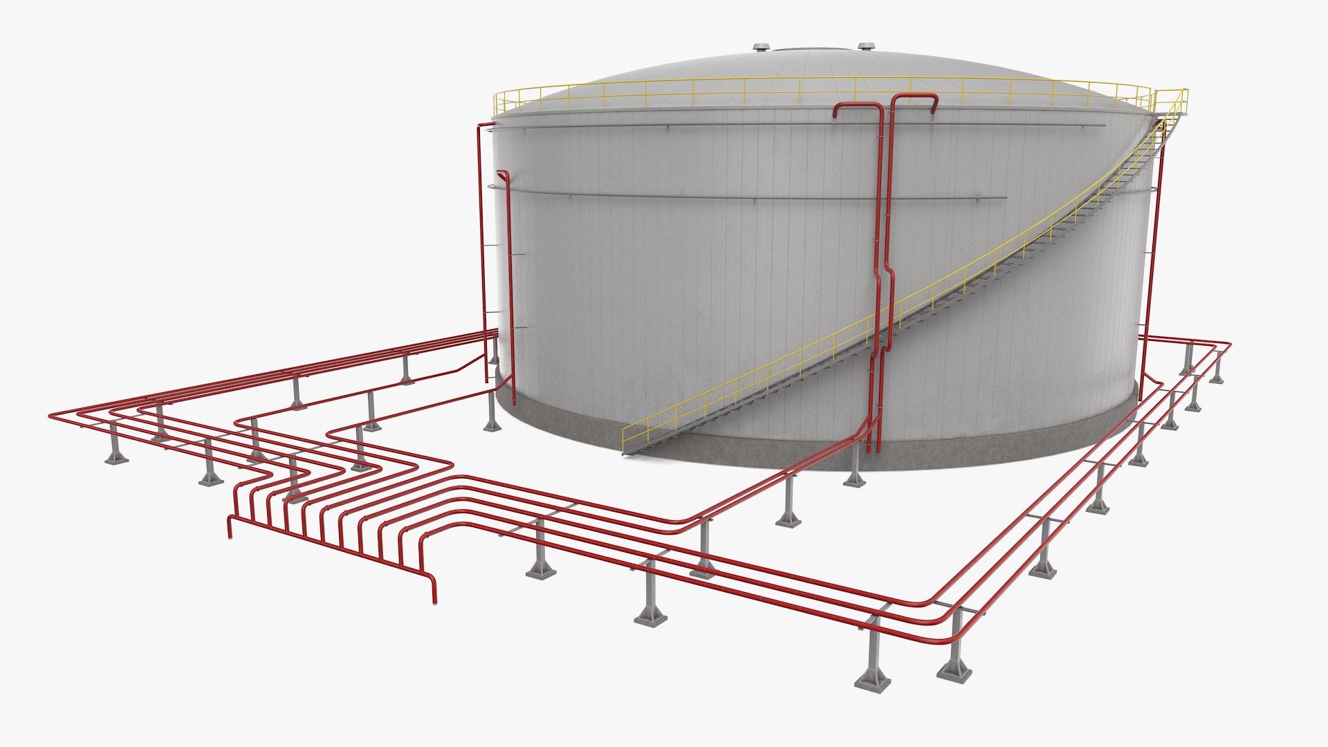 Refinery Tank Model - TurboSquid 1490607