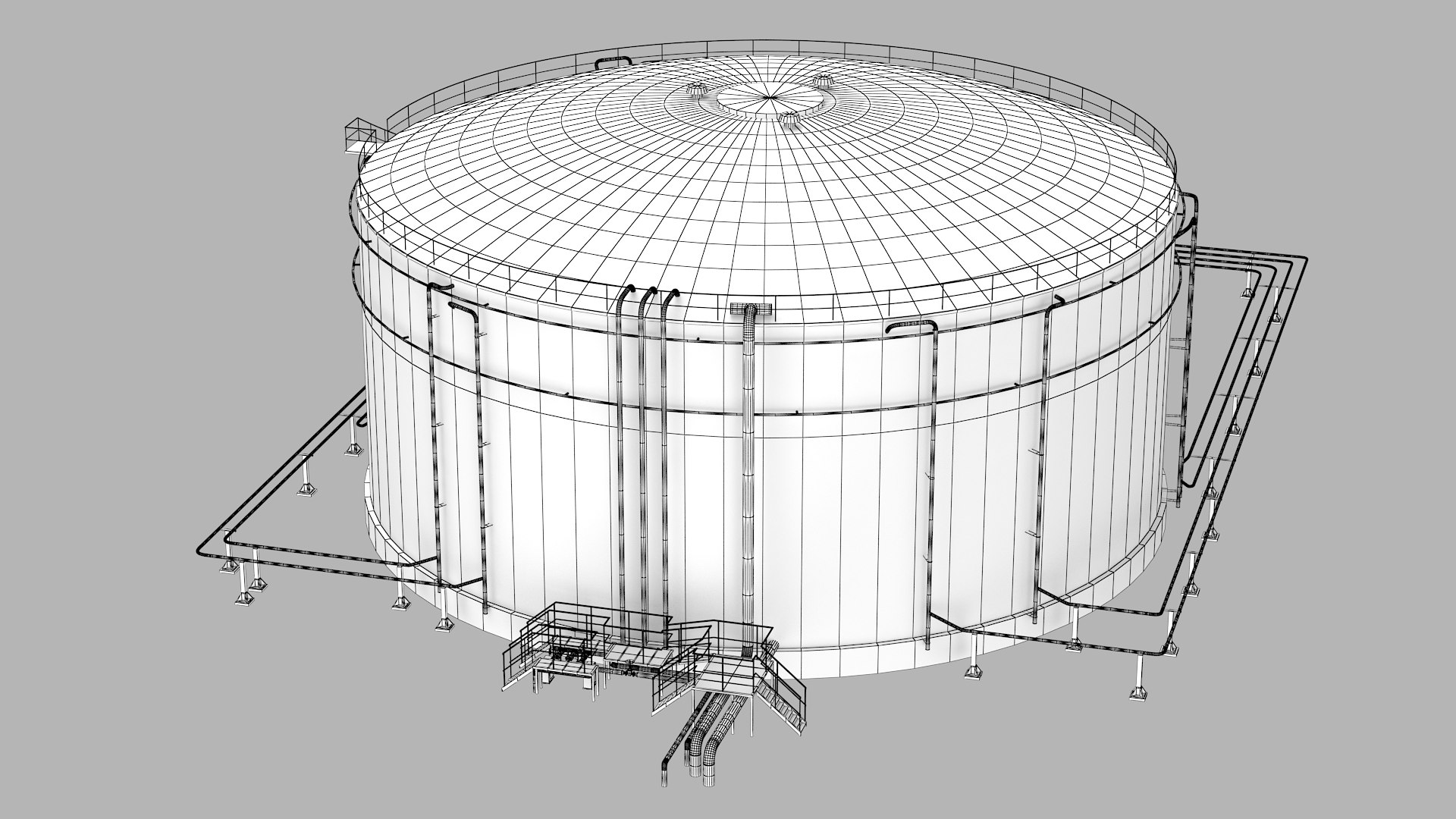 Refinery Tank Model - TurboSquid 1490607