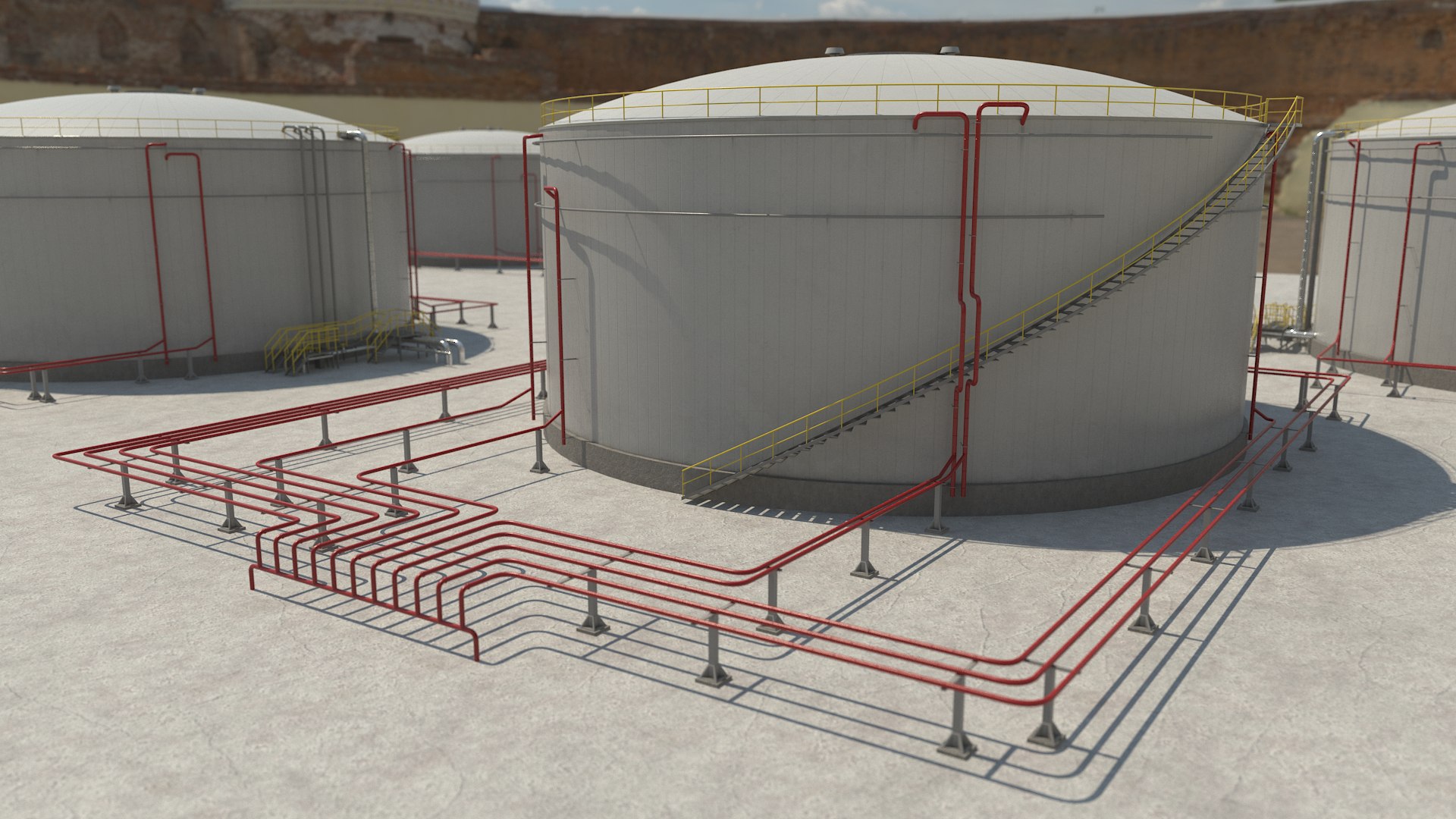 Refinery Tank Model - TurboSquid 1490607