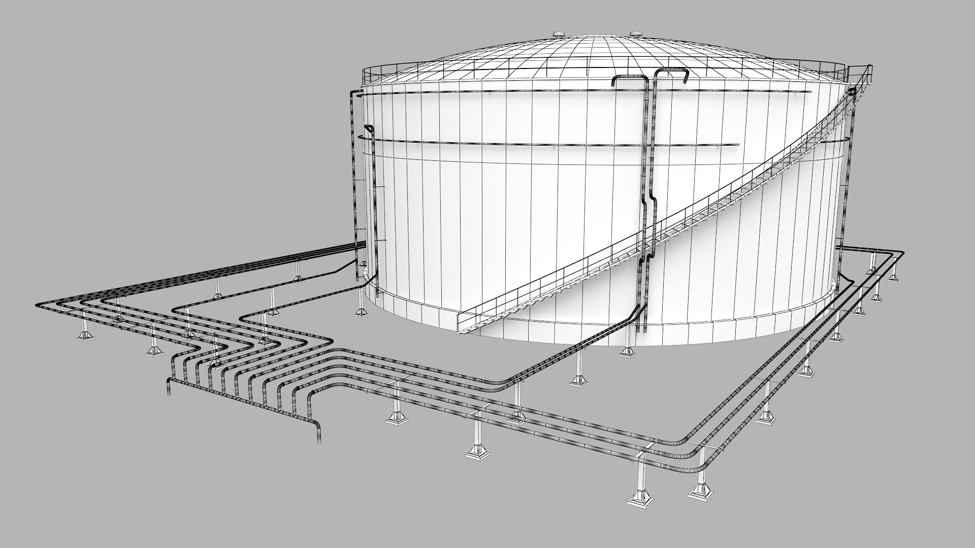 Refinery Tank Model - TurboSquid 1490607