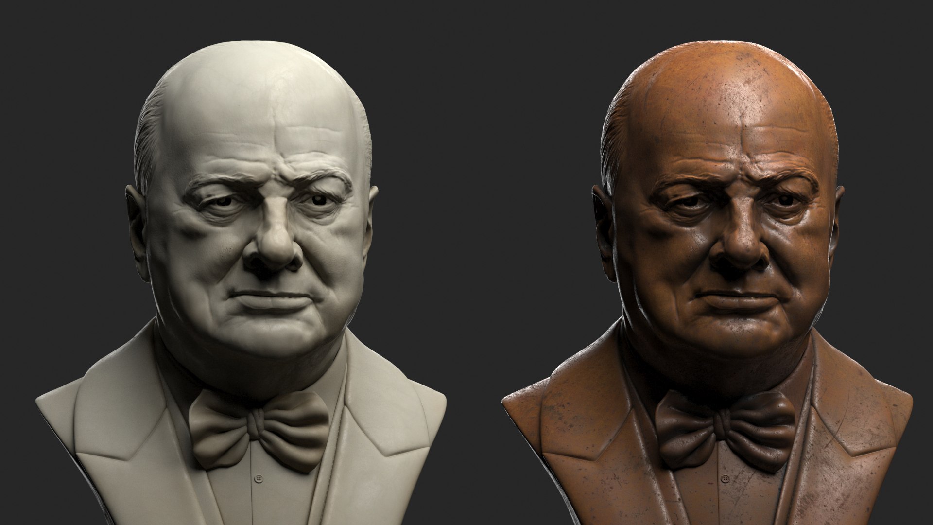 3d Decorative Bust Winston Churchill Model