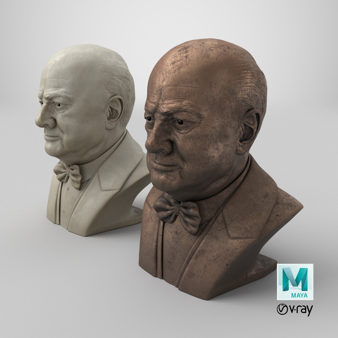 3d Decorative Bust Winston Churchill Model