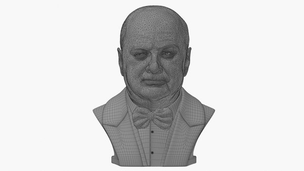 3d decorative bust winston churchill model
