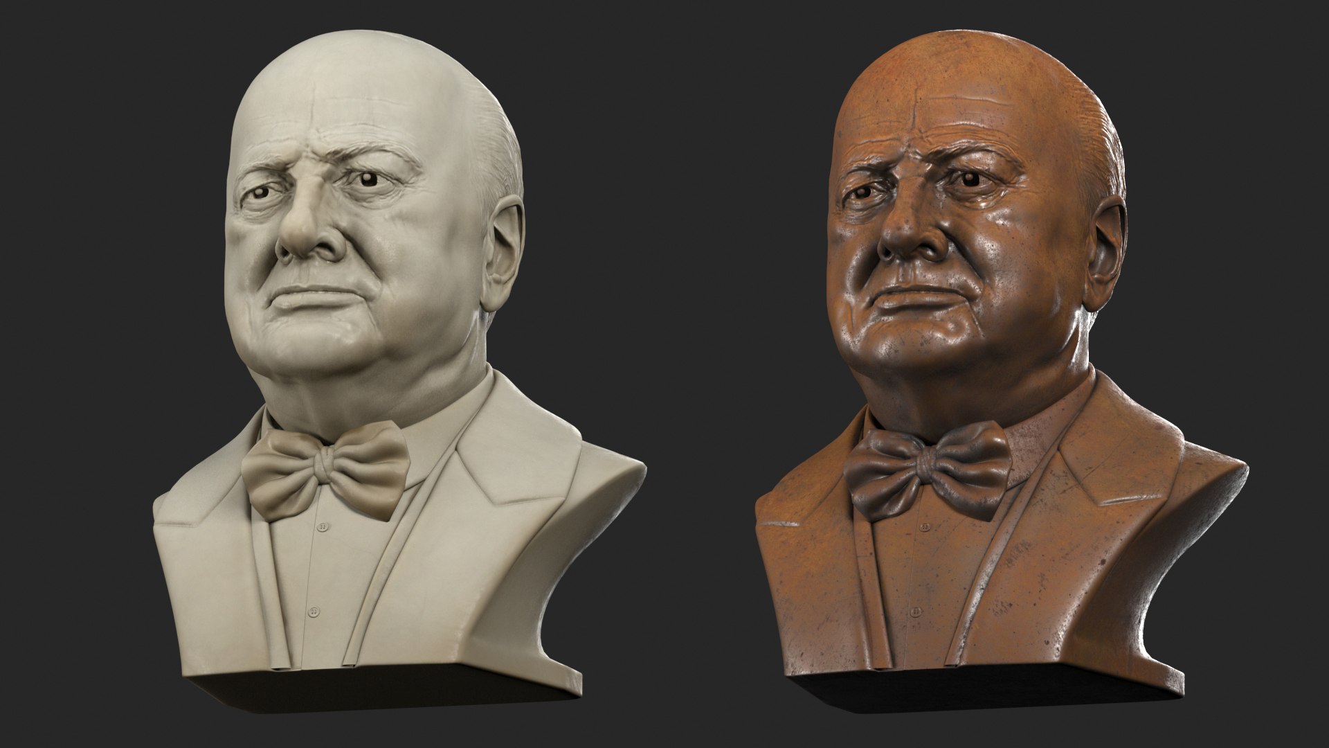 3d Decorative Bust Winston Churchill Model
