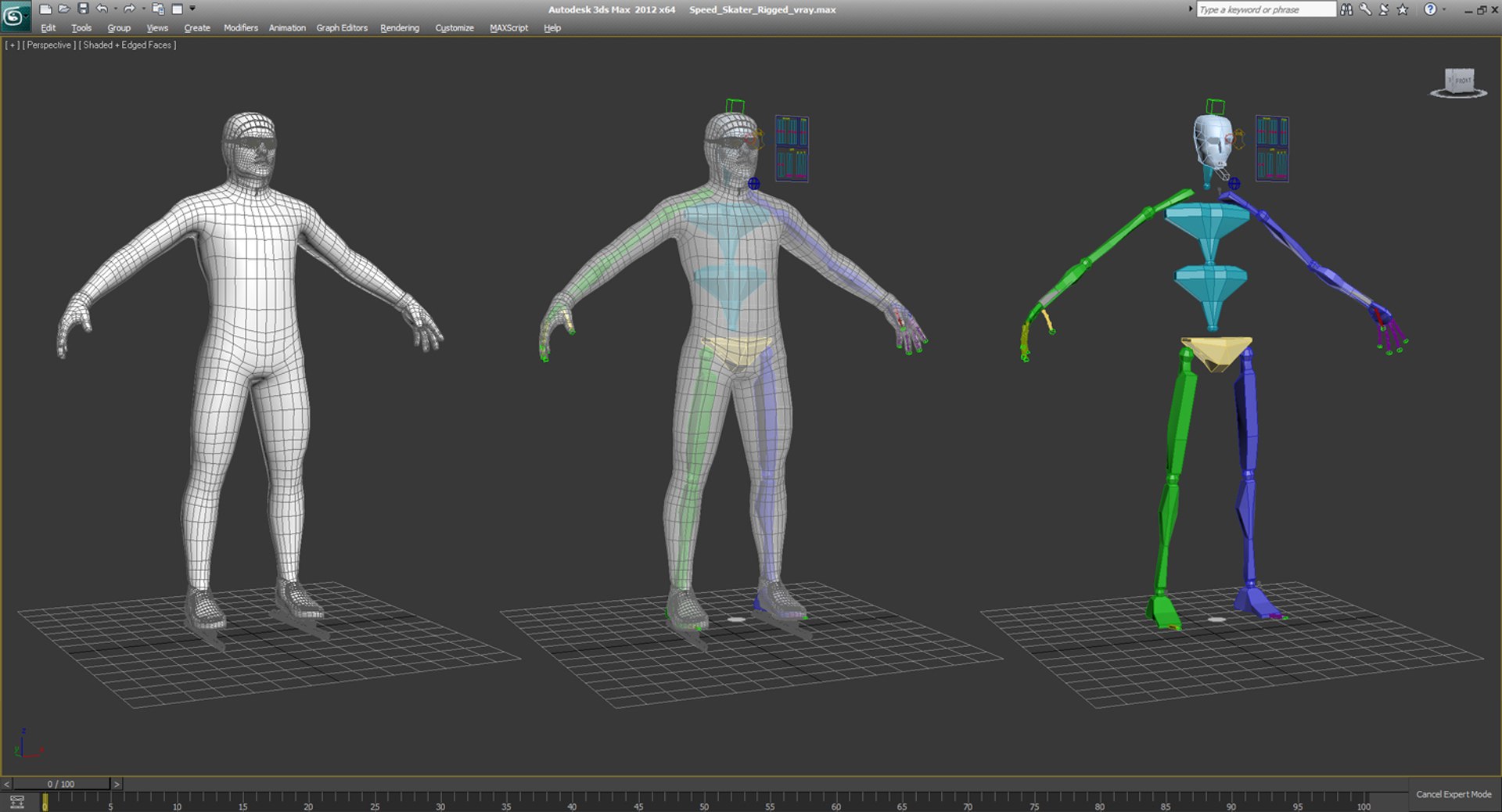Speed skater rigged 3D | 1146101 | TurboSquid